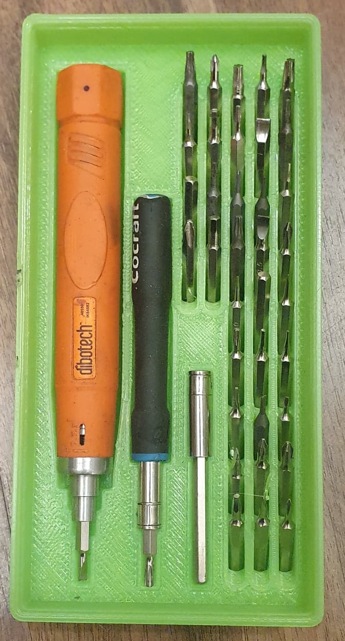 gridfinity bin for Kjell & co mini screw driver and bits by Simon ...