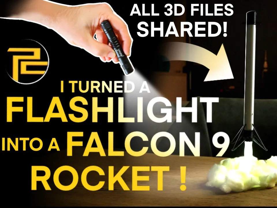 Falcon 9 Rocket with internal flashlight by PrintChallenge | Download free STL model ...
