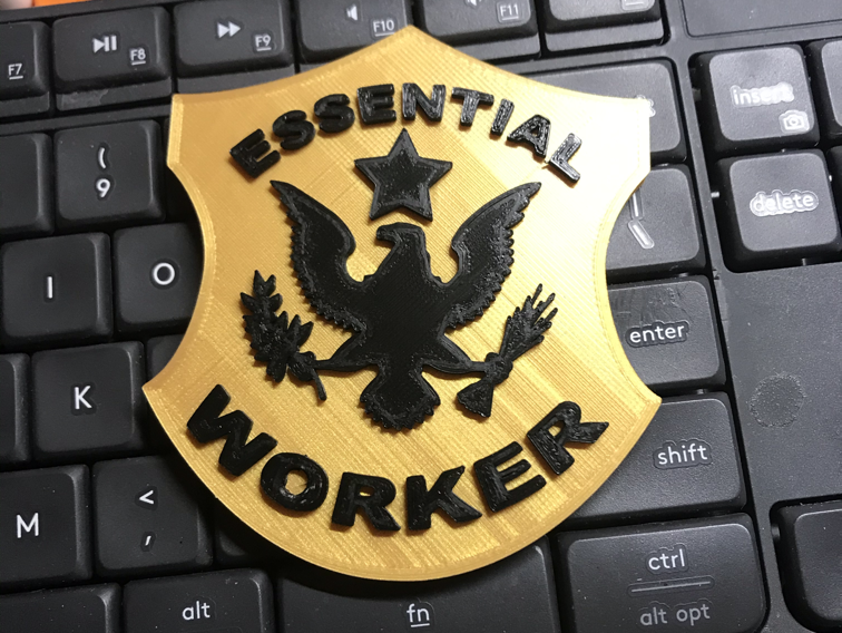 Essential Worker Badge by Zuul47 | Download free STL model | Printables.com