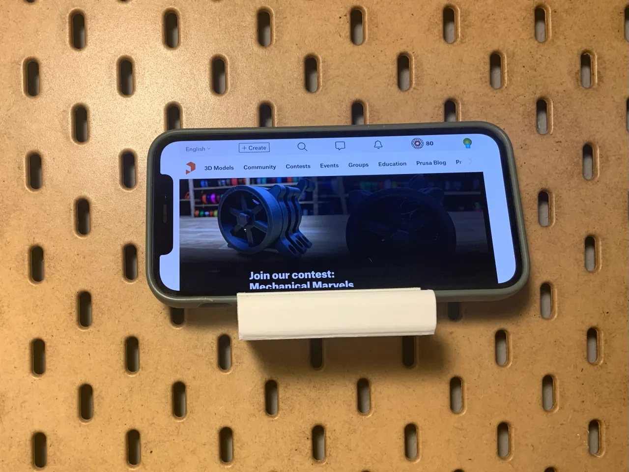 Skadis pegboard phone holder by Stulli | Download free STL model ...