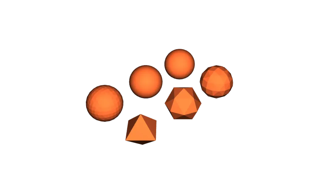 Openscad Code To Create Fractal Spheres Based On An Octahedron By