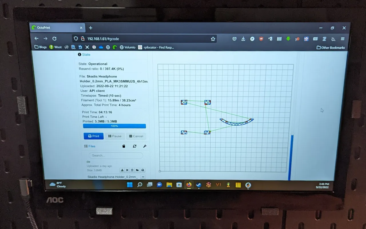 Portable Monitor mount for Skadis by dtphantom | Download free STL ...