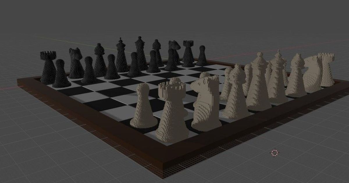 Blocky chess set by owen Harriman | Download free STL model ...