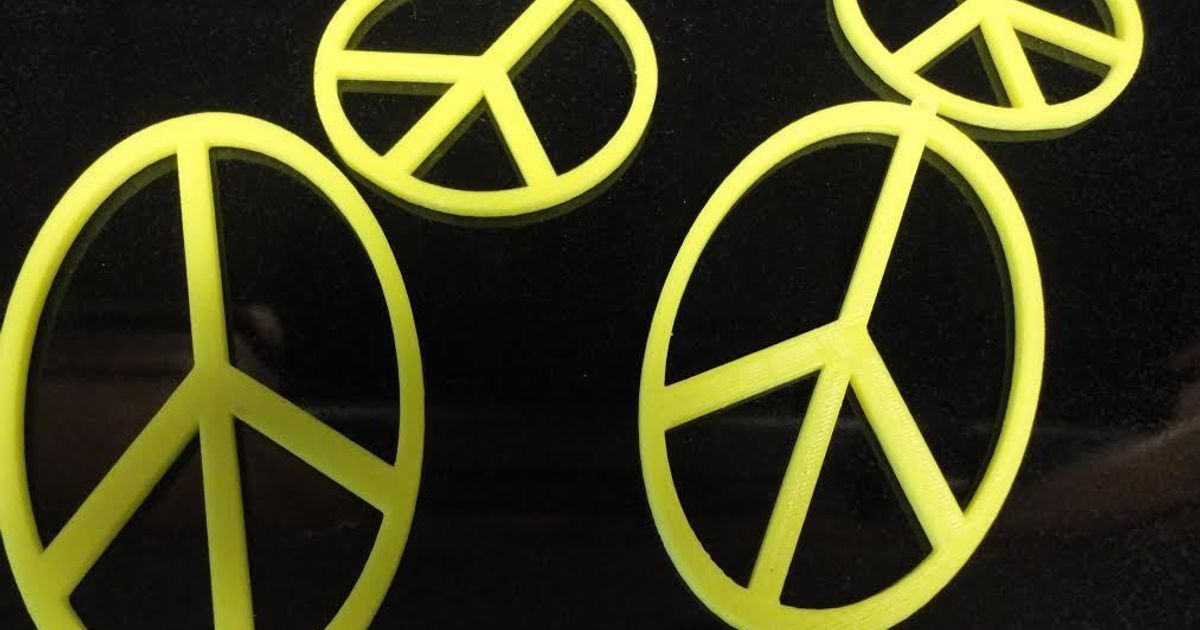 Groovy Customizable Peace Sign by Al Williams | Download free STL model ...