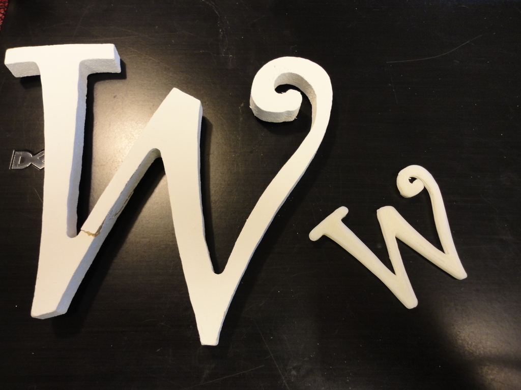 Stylish W for Craft Project by Al Williams | Download free STL model ...