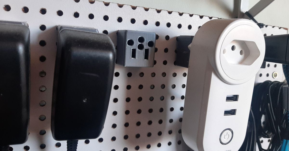 Power plug organizer for pegboard by leors | Download free STL model ...