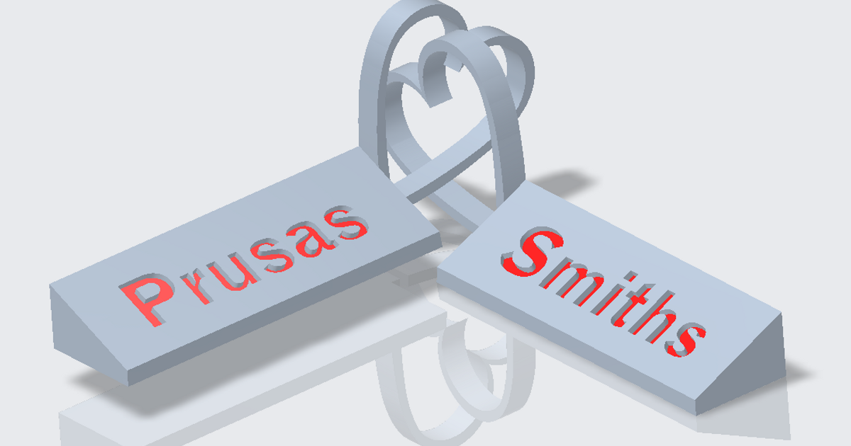 Heart Connected Name Plates by Smokey | Download free STL model ...