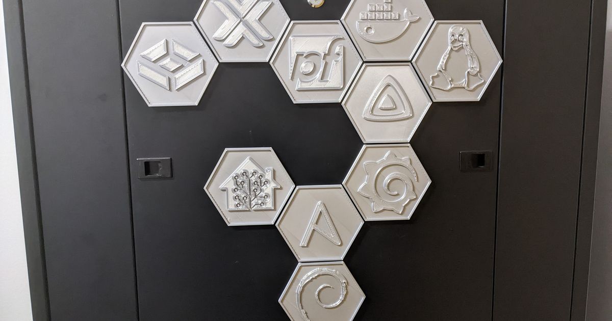 Hexagonal logo-tiles for server-racks, fridges and pc-cases by zeus ...