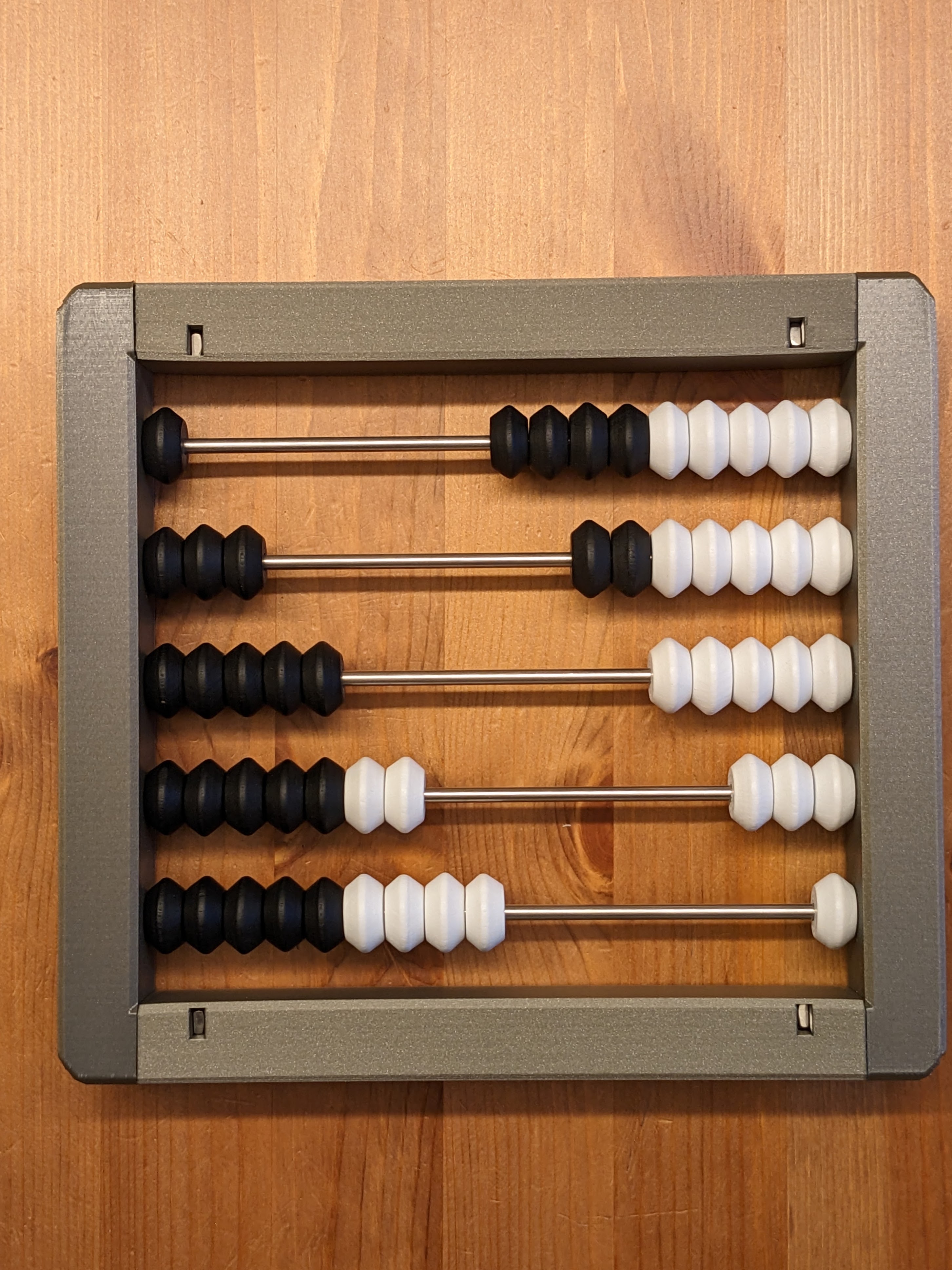 abacus / rekenrek with wooden beads and metal bars large 20x22cm by ...