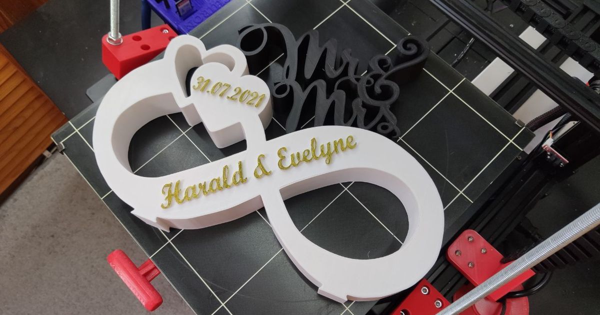 Hochzeit Geschenk Herz Unendlich/ wedding gift heart infinity /Mr & Mrs ...