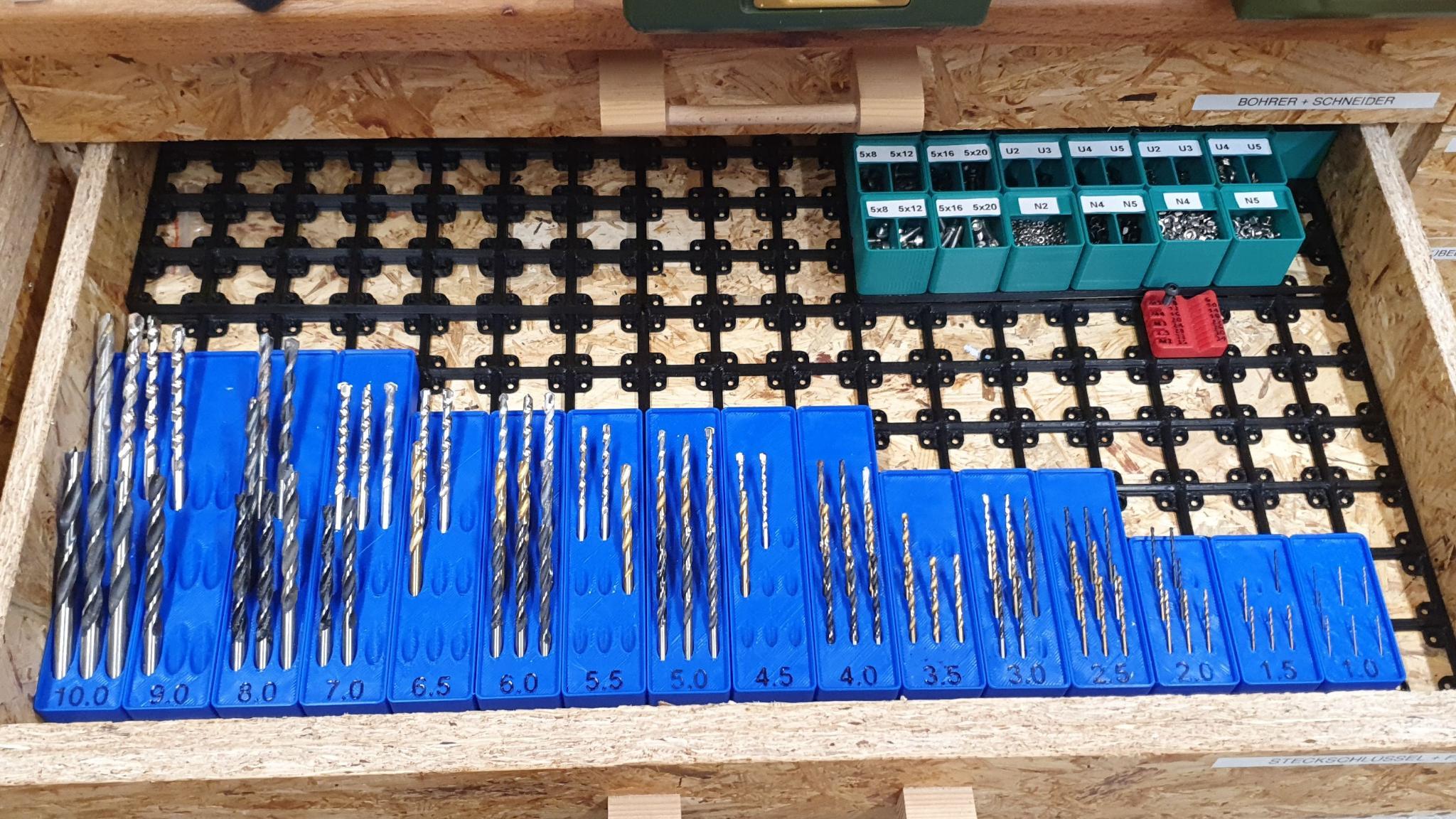 Gridfinity Drill Bit Holder, Low Profile for Drawers by NoWarrenty ...