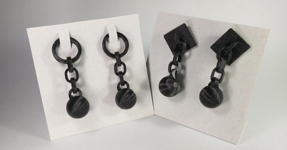 Ball & Chain Earring and Cufflink Set by LoboCNC | Download free STL ...