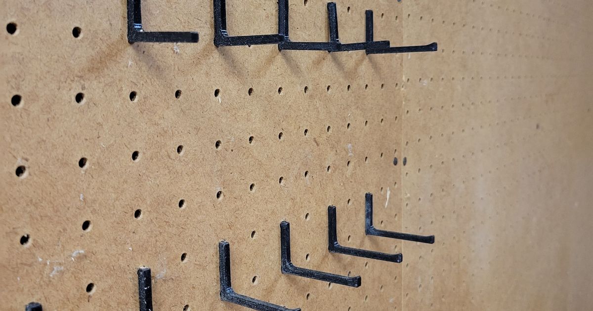 Pegboard Hook Simple by kevinbish15 | Download free STL model | Printables.com