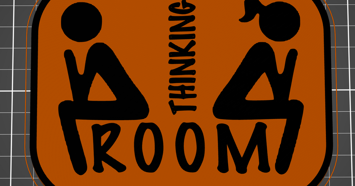 Thinking Room Toilet Sign by D3DCreative | Download free STL model ...