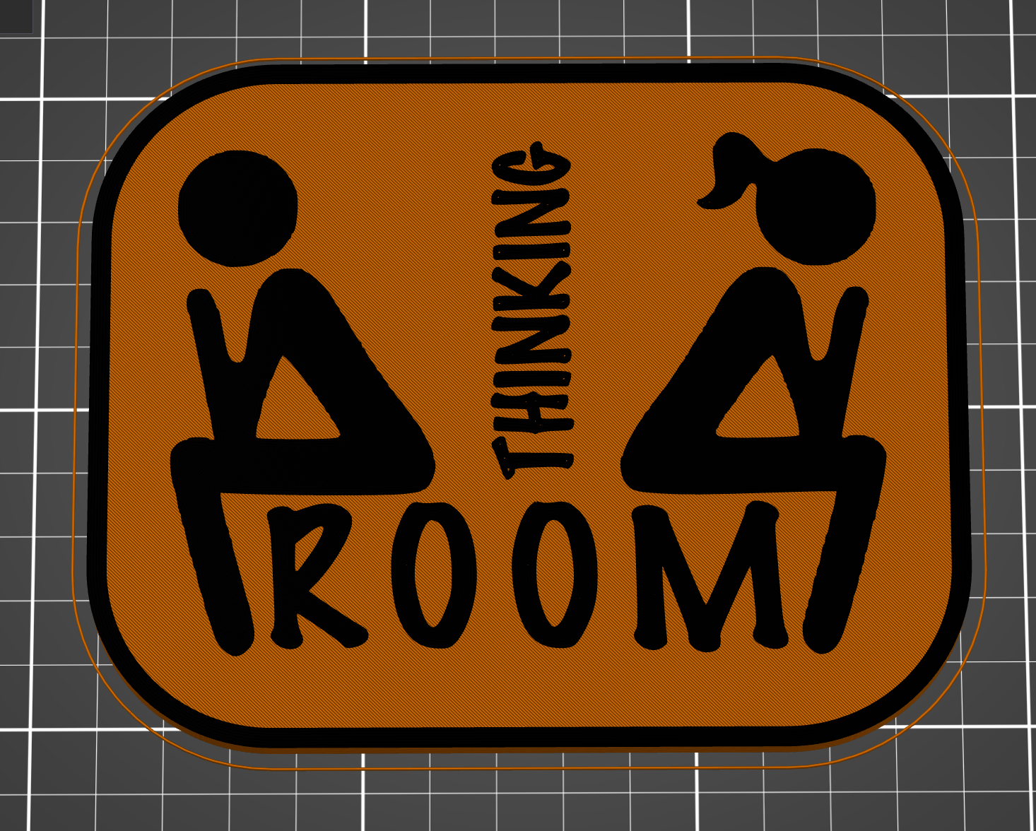 Thinking Room Toilet Sign von D3DCreative | Kostenloses STL-Modell ...