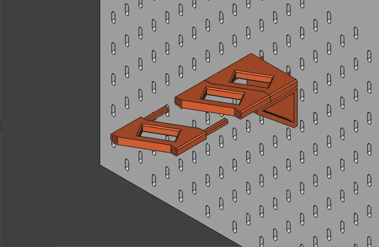 Modular sideways pegboard rack (.step files included) by Schrittmotor ...