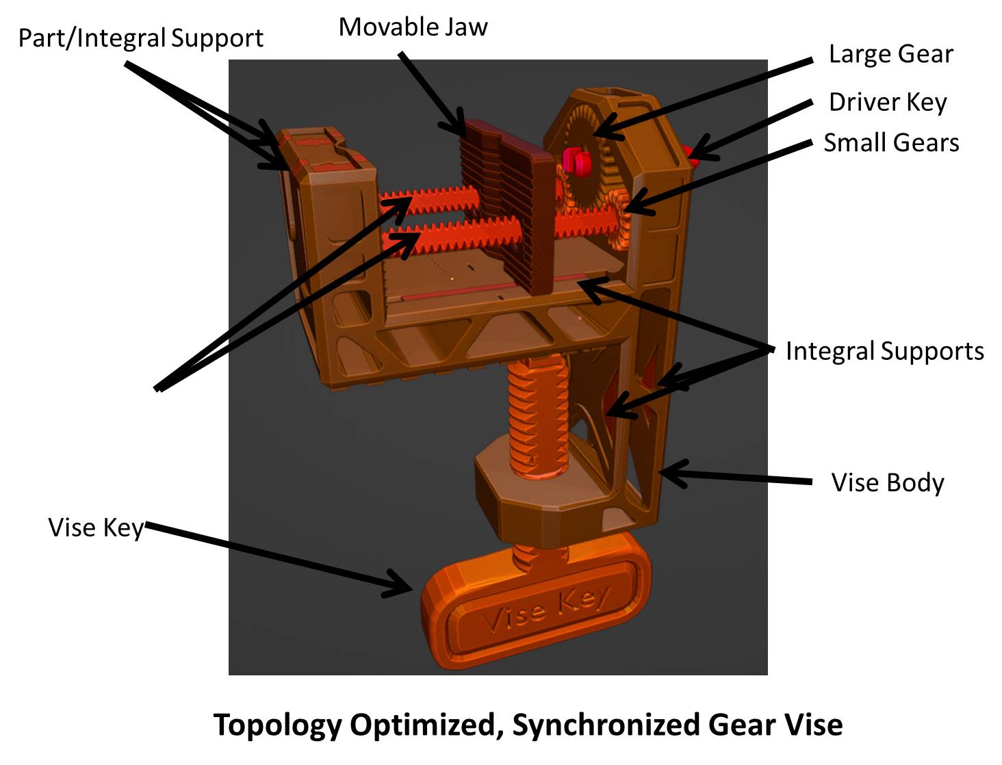 Topology Optimized, Synchronized Gear Drive, Vise by Hank | Download ...