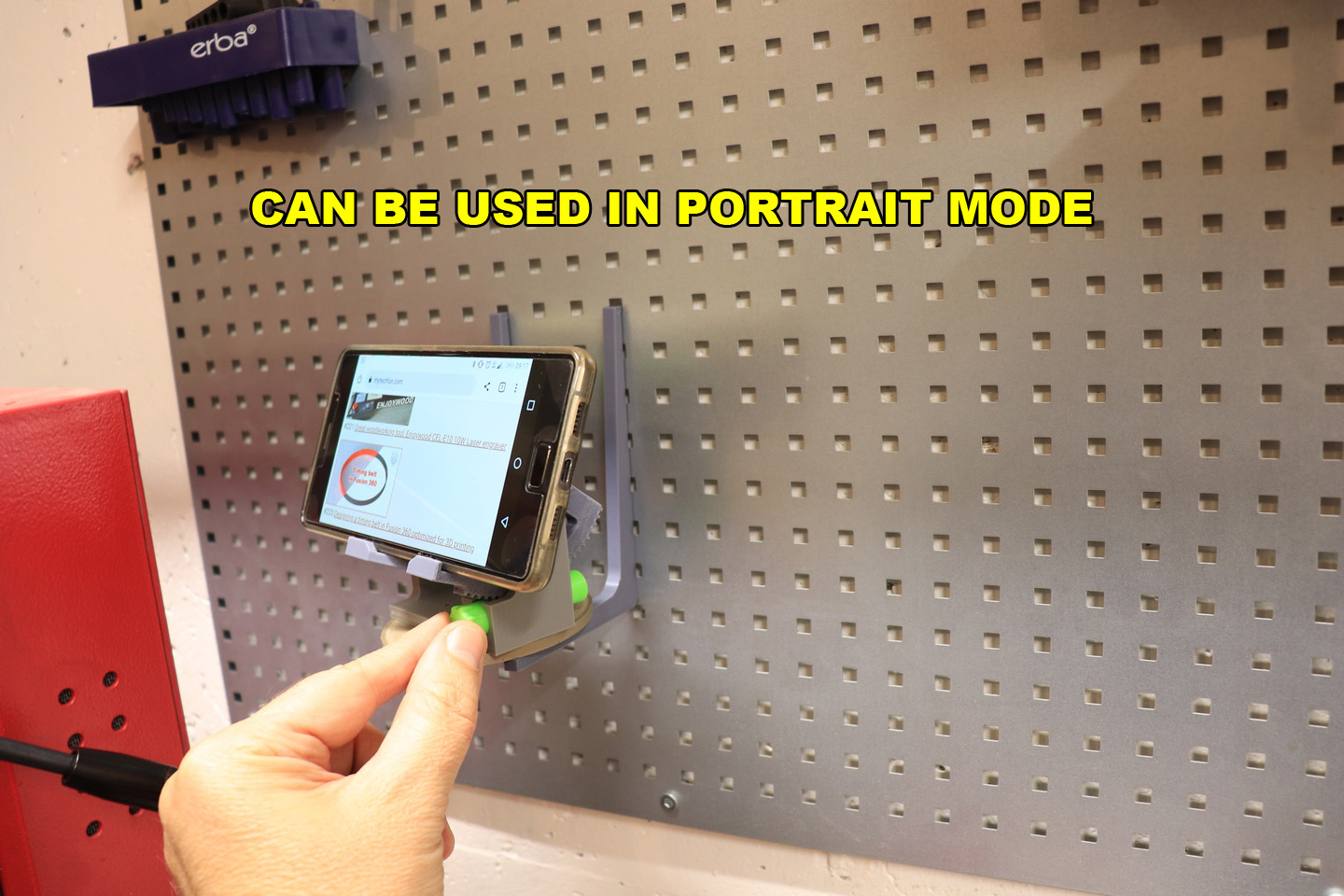 Phone holder for pegboard or desktop by MyTechFun | Download free STL ...