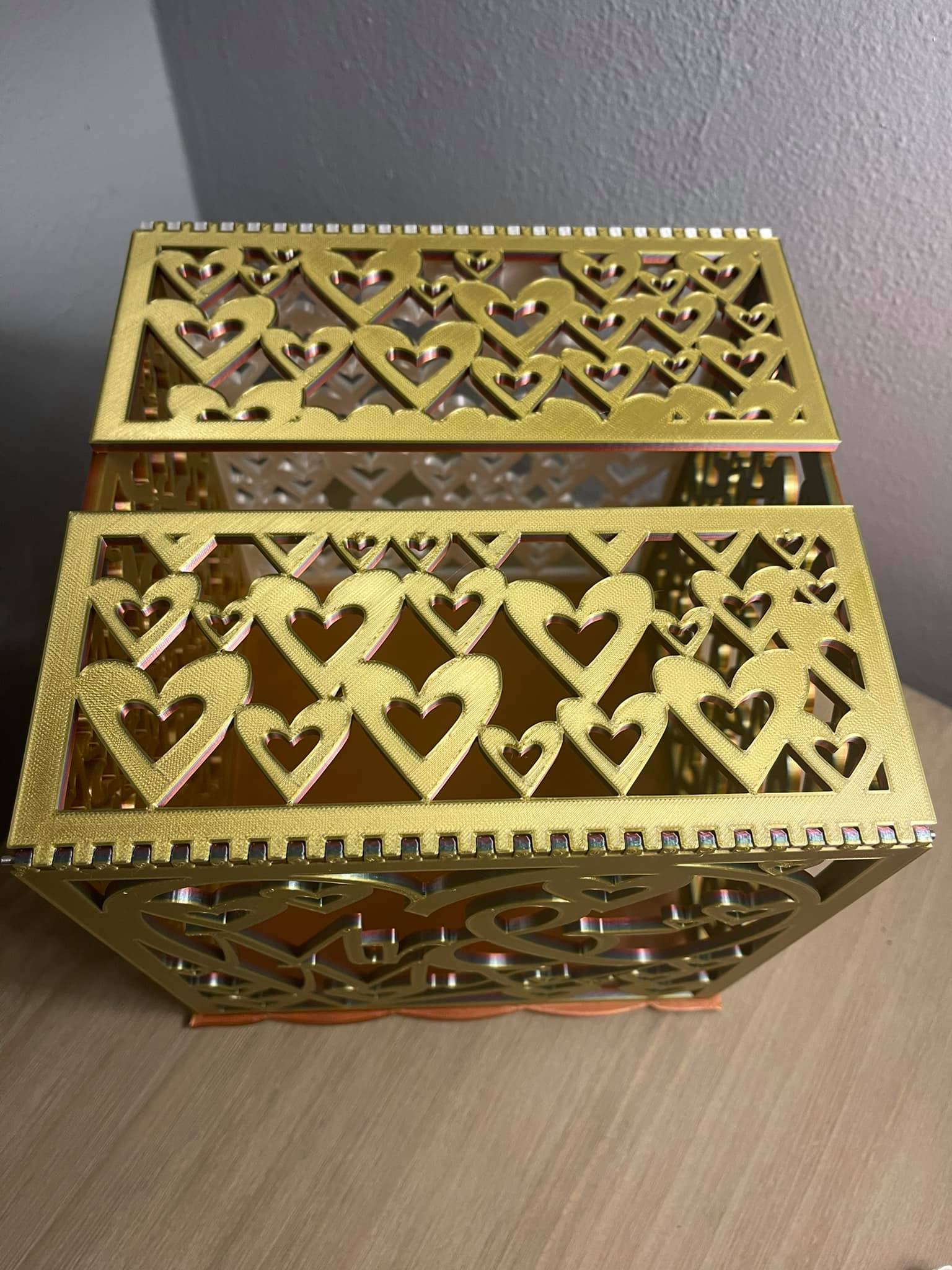 Wedding Card Box with Hearts by MooreFamily3D | Download free STL model ...