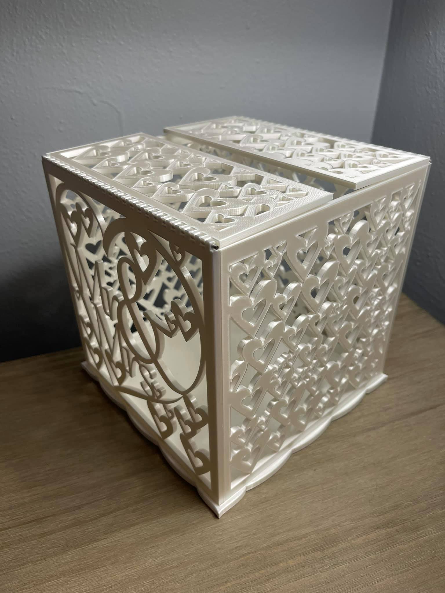 Wedding Card Box with Hearts by MooreFamily3D | Download free STL model ...