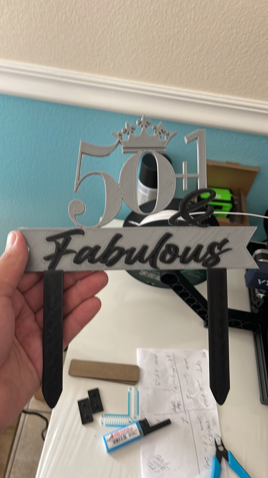 50 + 1 & Fabulous Cake Topper by Carlos Diaz Plaza | Download free STL ...