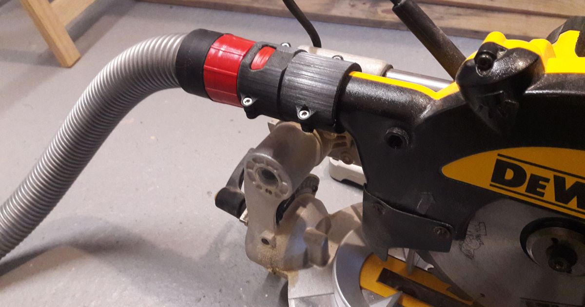 Bosch Dust Extractor to DeWalt Miter Saw adapter by dbozec | Download ...