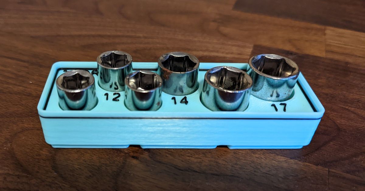 Gridfinity Metric Sockets 3/8"DR by AaronOaks | Download free STL model ...