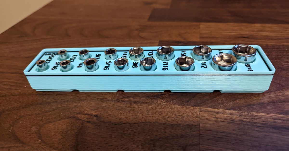 Gridfinity Imperial Sockets 1/4"DR by AaronOaks | Download free STL ...