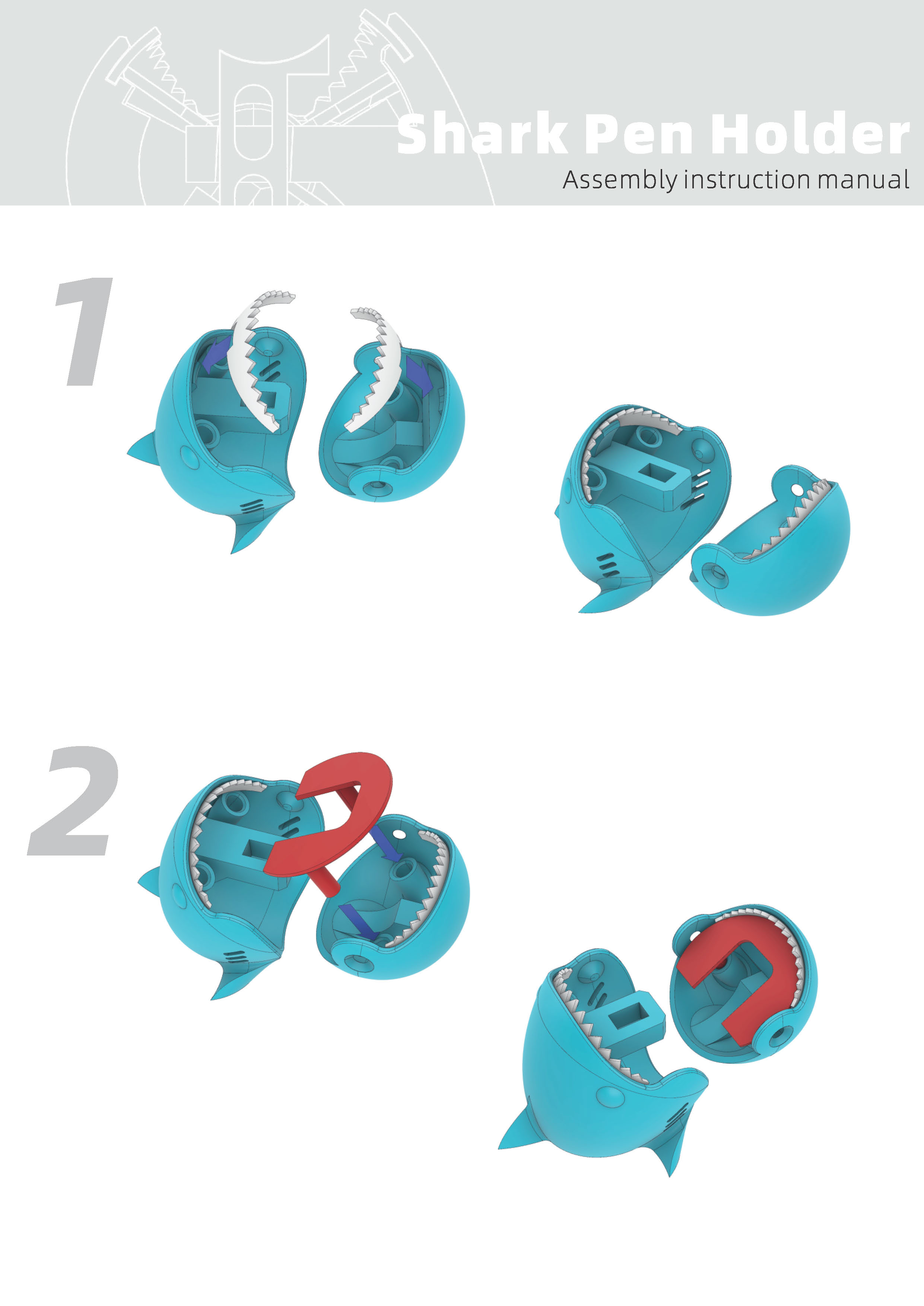 Shark Pen Holder by wuguigui | Download free STL model | Printables.com