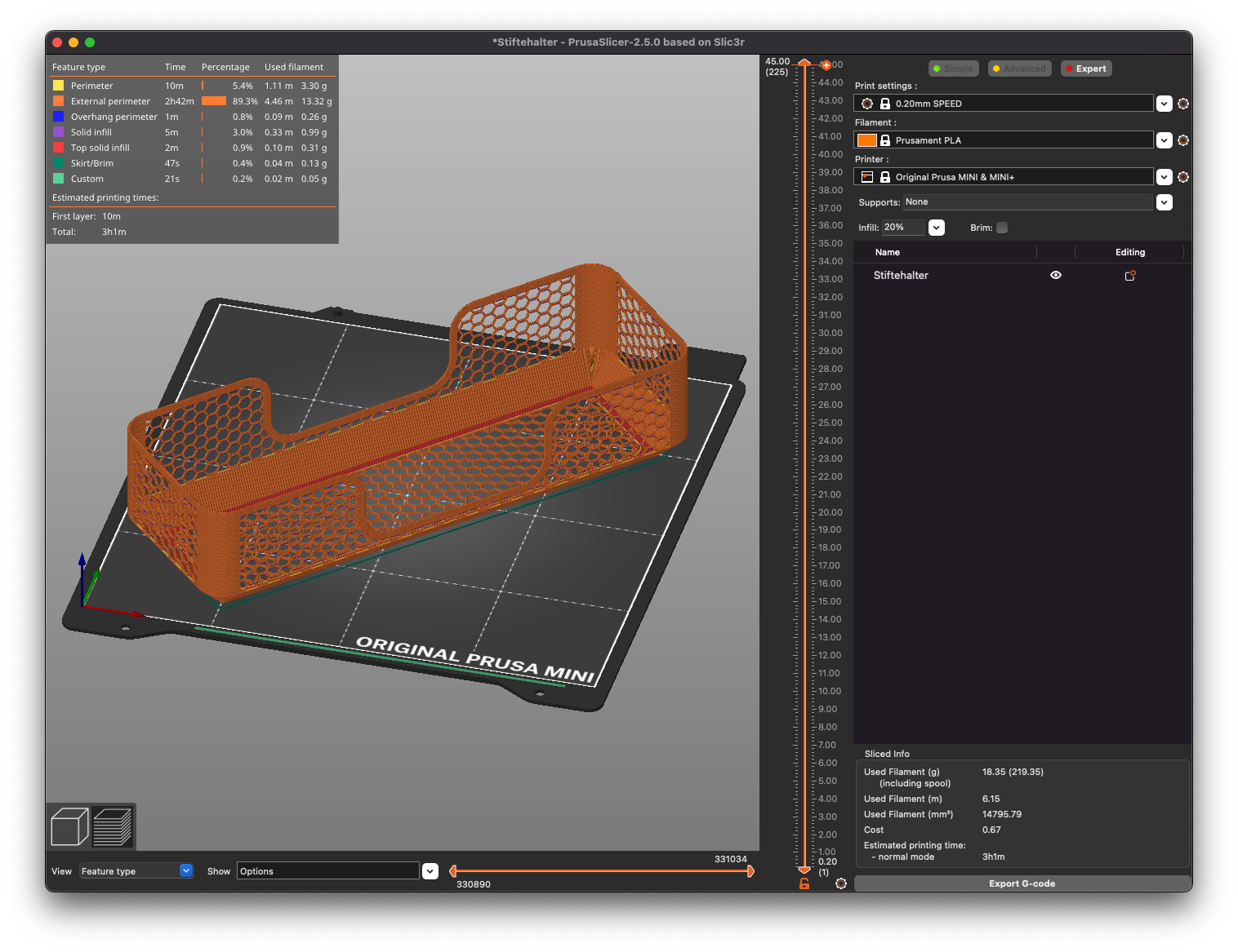 Filament efficient pen tray (19g) by lord_edel | Download free STL ...