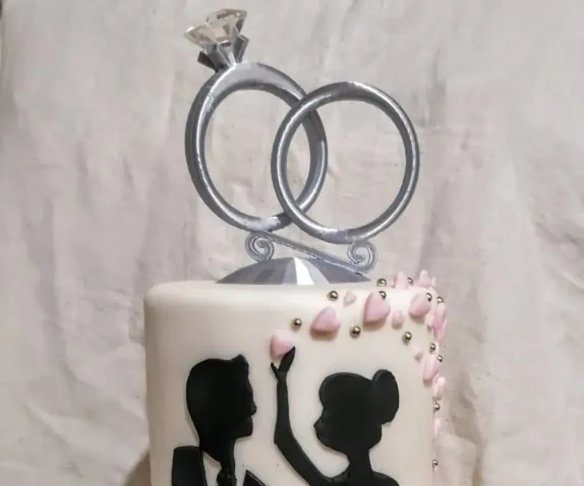 3D Wedding Rings Cake Topper with a Diamond Holder by jkavalik ...