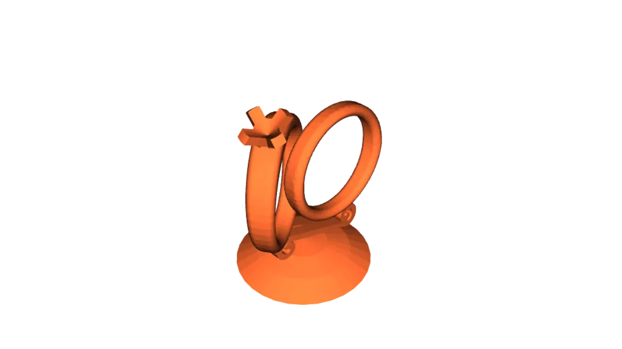 3D Wedding Rings Cake Topper with a Diamond Holder by jkavalik ...