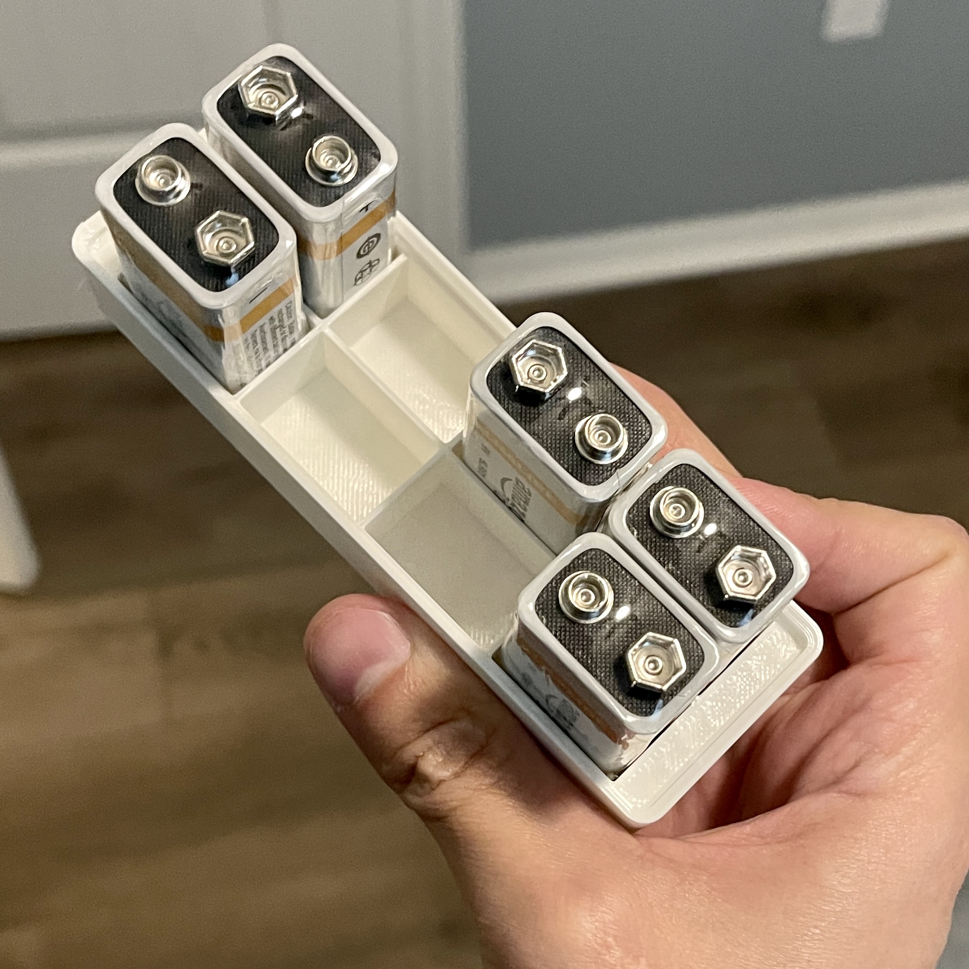 Gridfinity 1x3 block, storage for (8) 9v batteries by BenBreaksThings ...