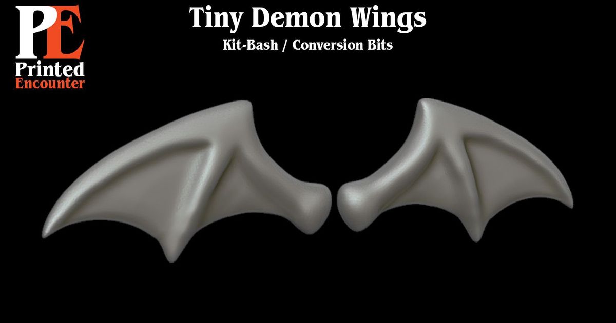 Tiny Demon Wings conversion bit by Printed Encounter | Download free ...