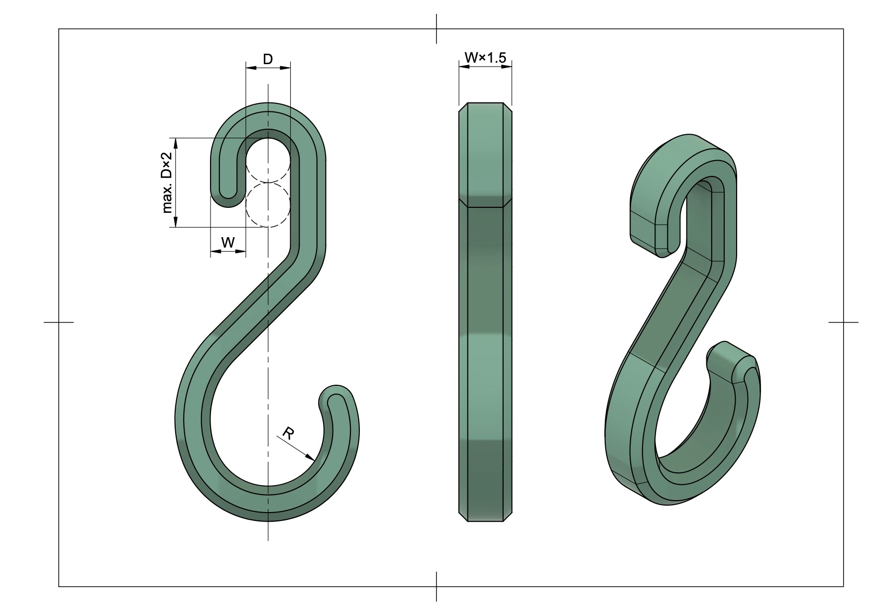 Elegantly Swung Hook for Clothing and Bags by Lucky Resistor | Download ...