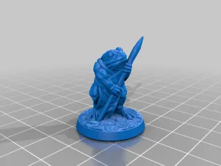 Frogfolk spearman 28mm (Supportless, FDM-friendly) by Brite Minis ...