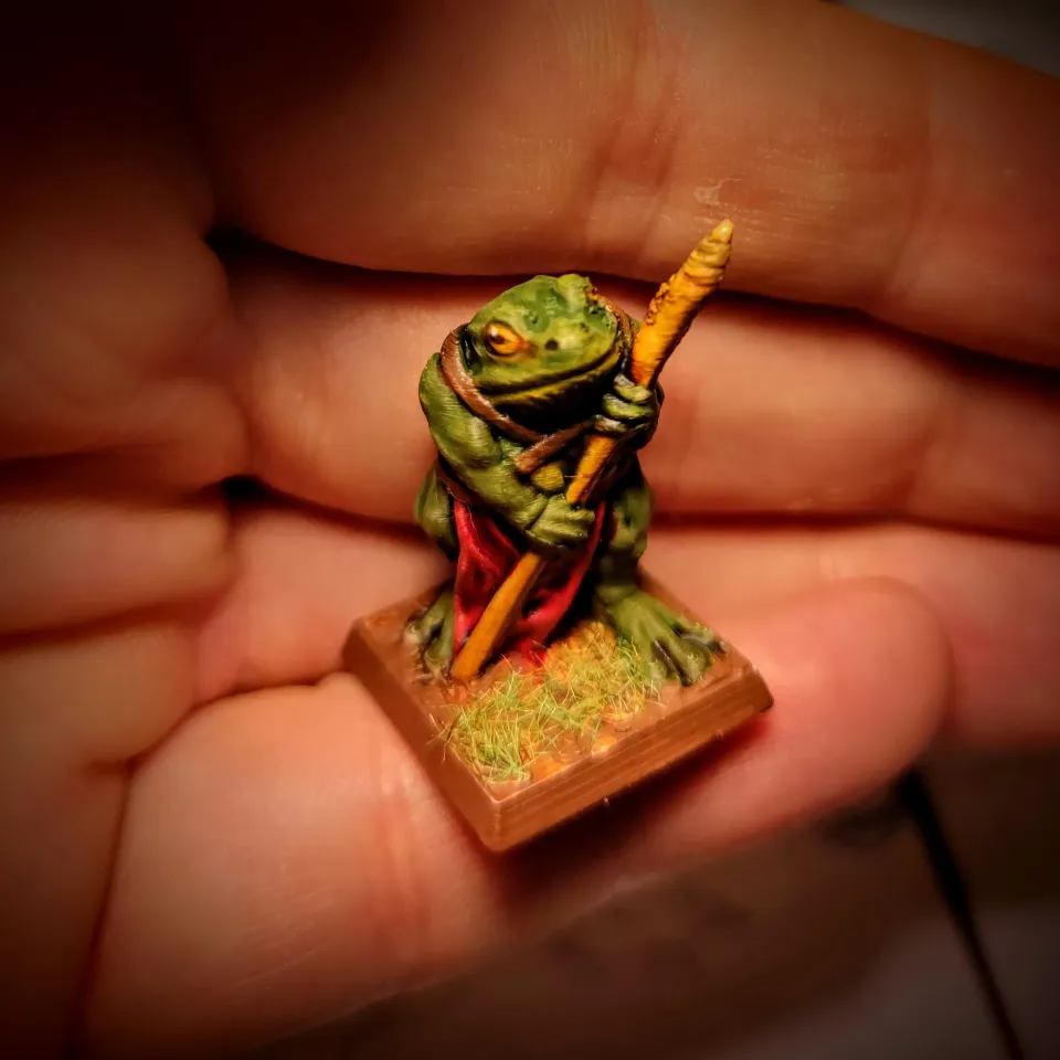 Frogfolk spearman 28mm (Supportless, FDM-friendly) by Brite Minis ...