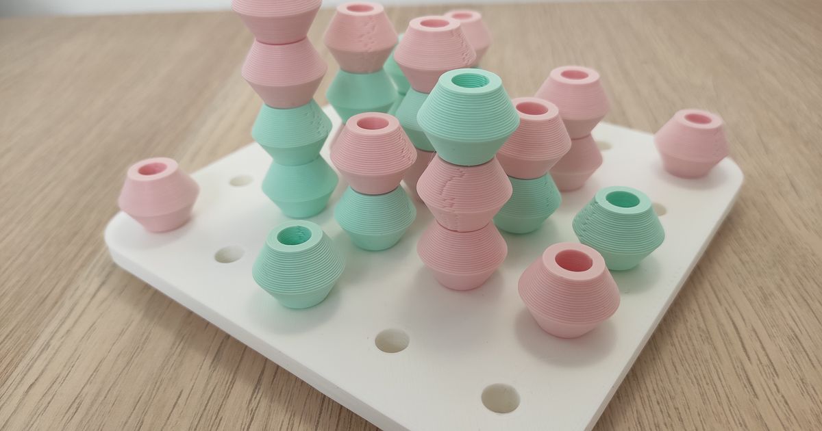 3D connect four / four in a row by Markus | Download free STL model ...