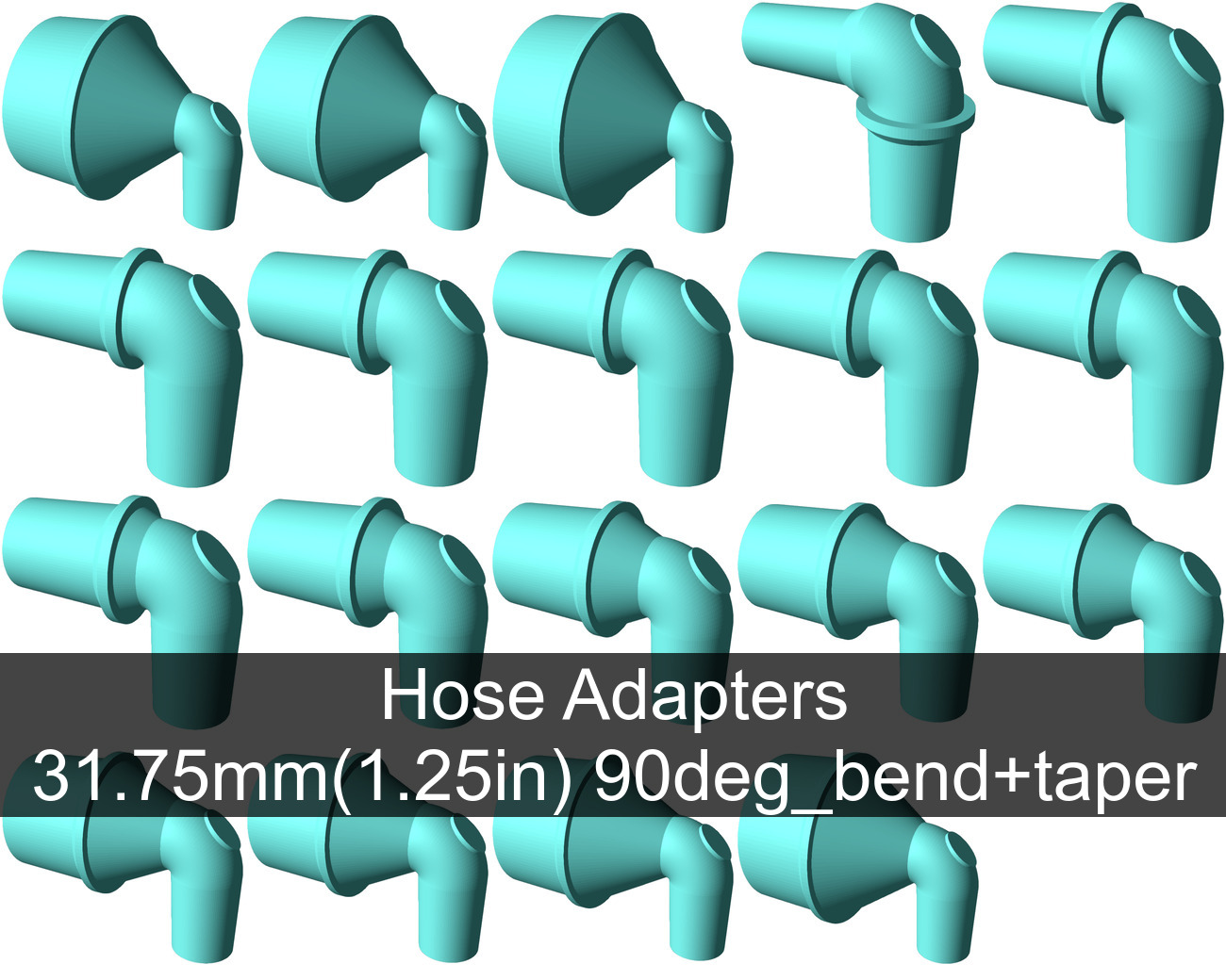90° elbow vacuum hose adapters for all common sizes by Max | Download ...
