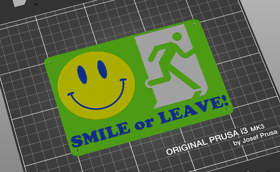Smile or leave sign by tomas löfvenberg | Download free STL model ...