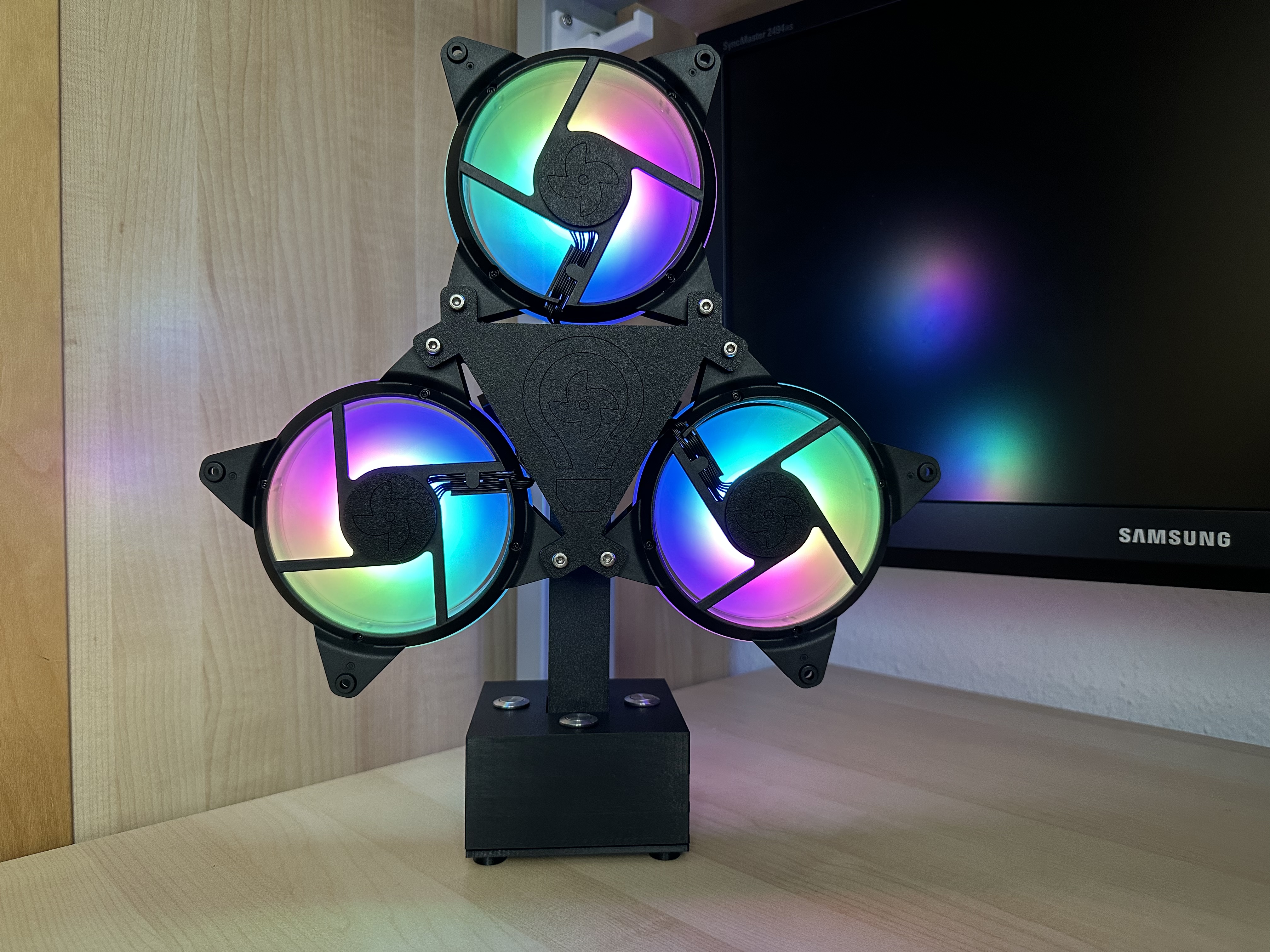3 x 120mm Arduino controlled RGB LED fan holder by AWSW | Download free ...