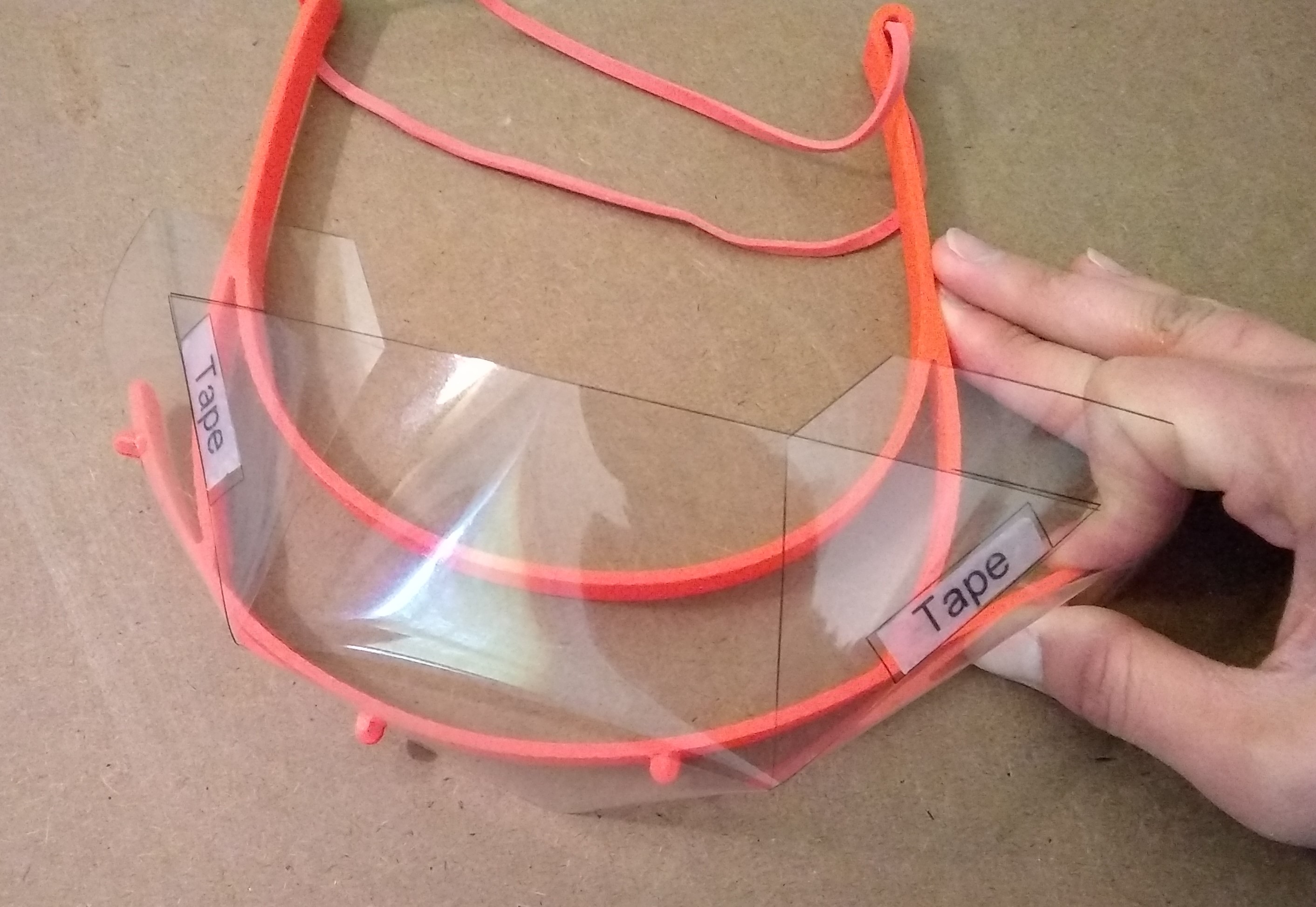 Face Shield, long temple arms and hooks for rubber bands. UPDATED by ...