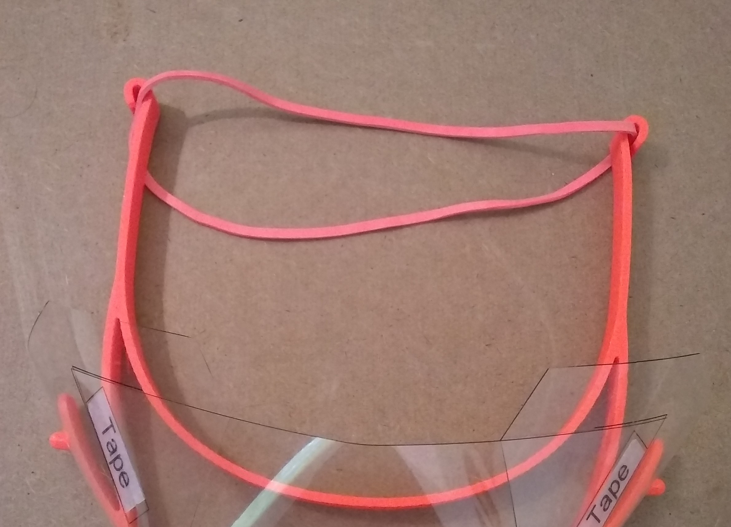 Face Shield, long temple arms and hooks for rubber bands. UPDATED by ...