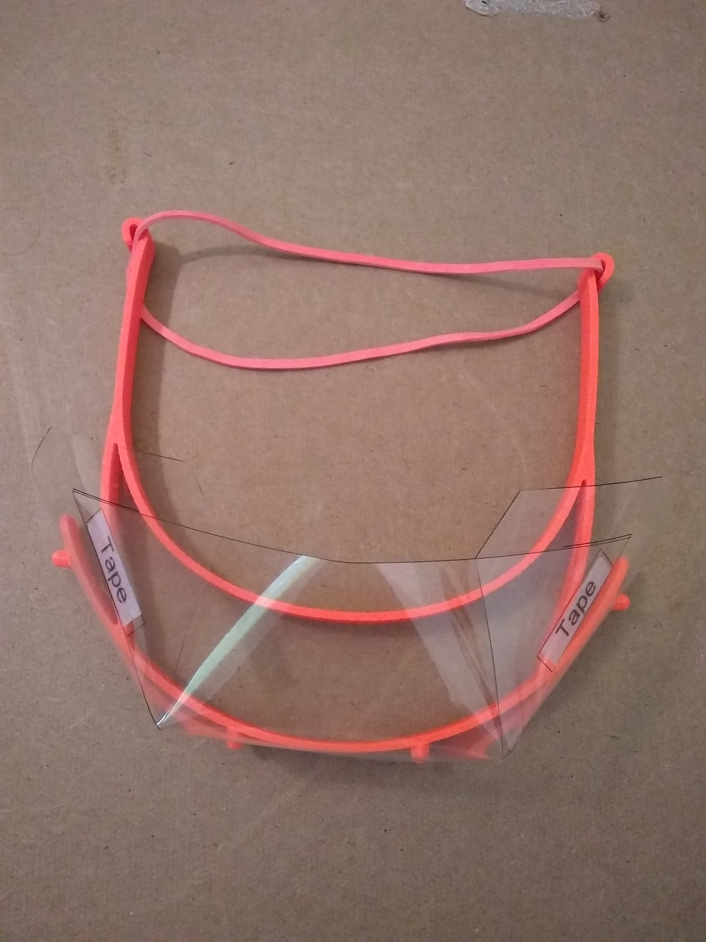 Face Shield, long temple arms and hooks for rubber bands. UPDATED by ...