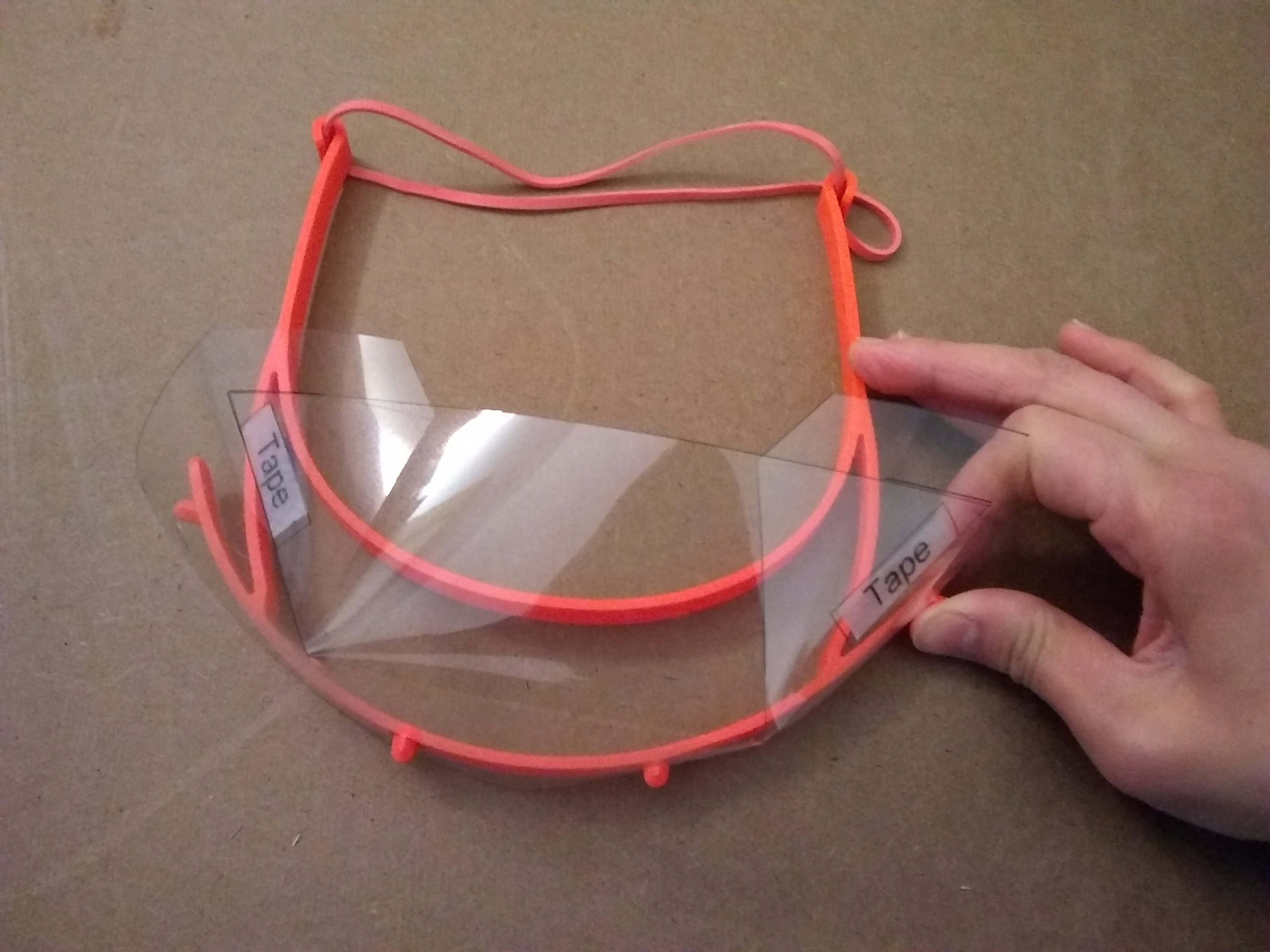 Face Shield, long temple arms and hooks for rubber bands. UPDATED by ...