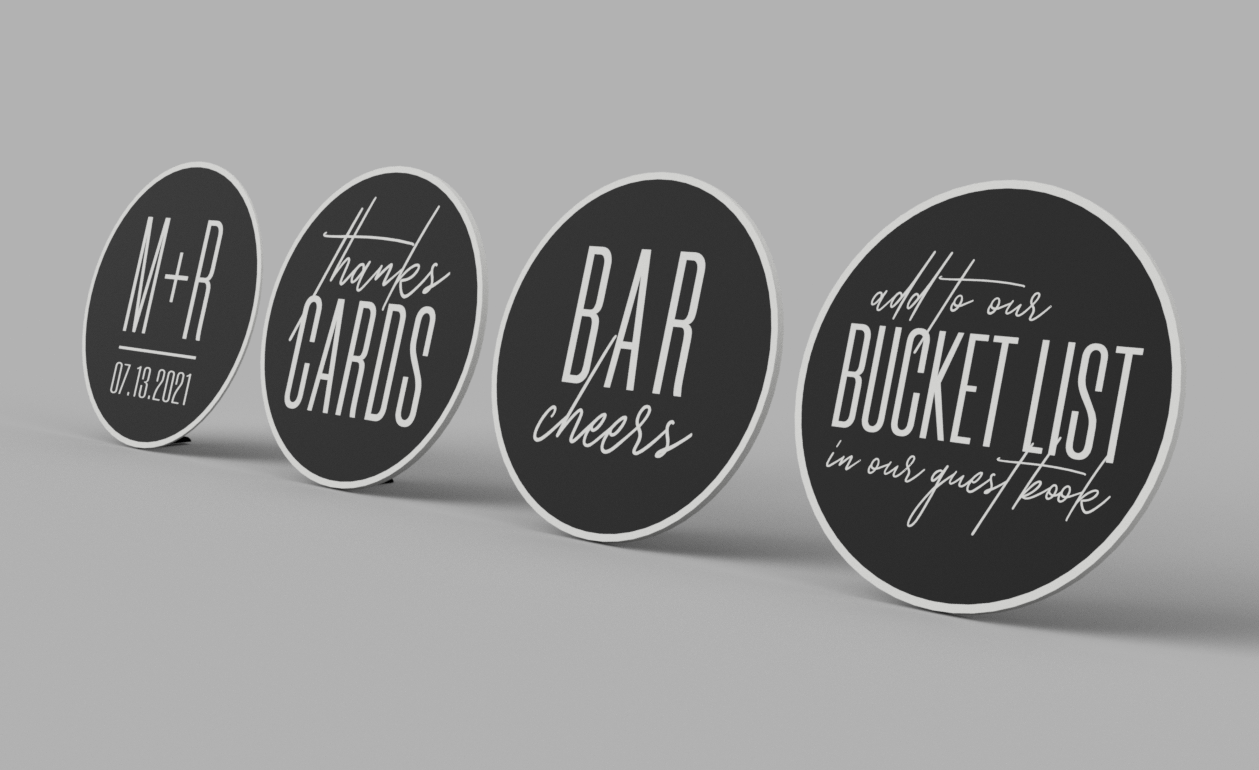 Round Wedding Station Signs by IF ONLY 3D | Download free STL model ...