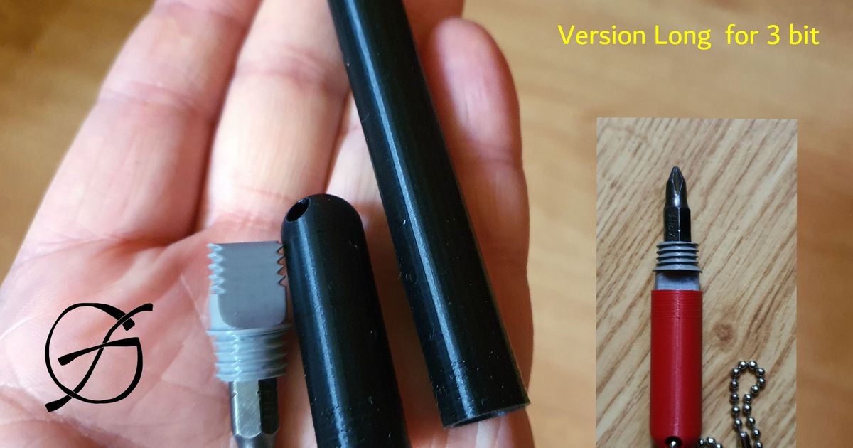 EDC Micro Screwdriver - Keychain for Hex Shank by GFS | Download free ...