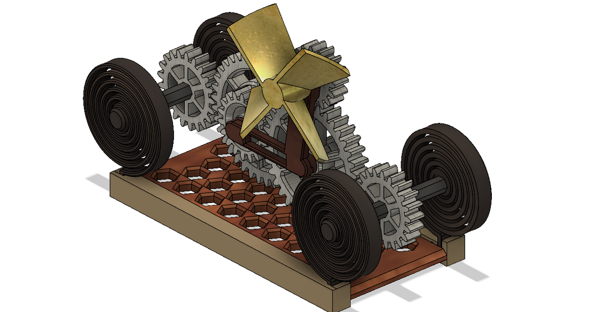 geared / spring - loaded / propeller / Fully 3D printed by jac_2307 ...