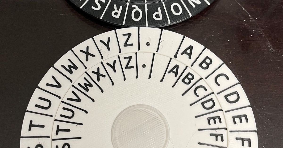 Cipher disk for sending secret codes by Gard7 | Download free STL model ... Cipher disk for sending secret codes by Gard7 | Download free STL model ...