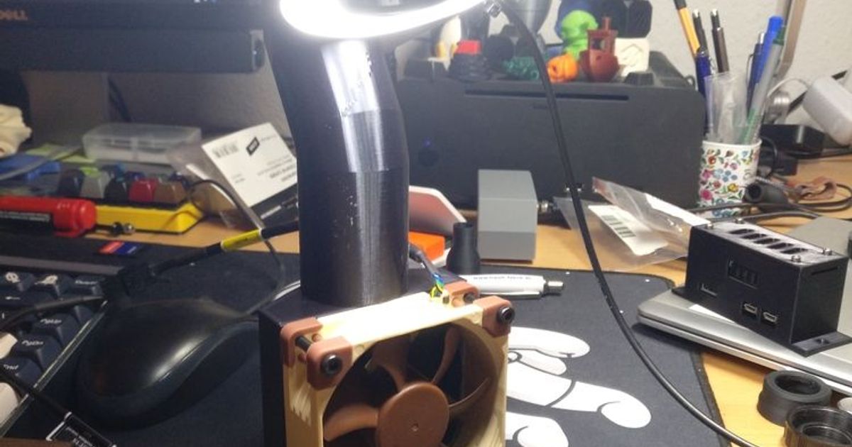 LED Ring Holder - Fan-Funnel-Upgrade - Solder Fume Extractor by ...